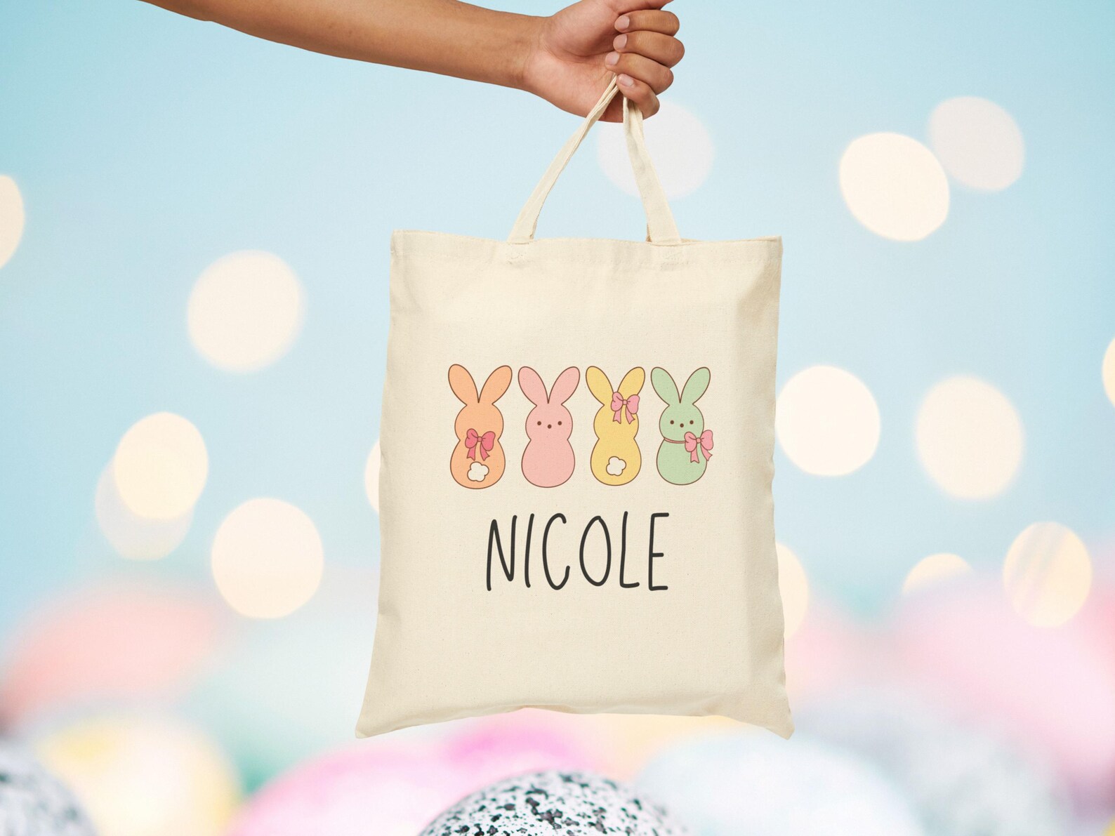 Personalized Easter Tote Bag, Kids Easter Egg Bag, Easter Basket for ...