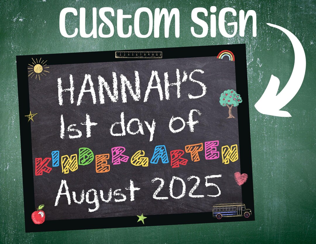 Printable Custom Name Sign for First Day of School Back to School ...