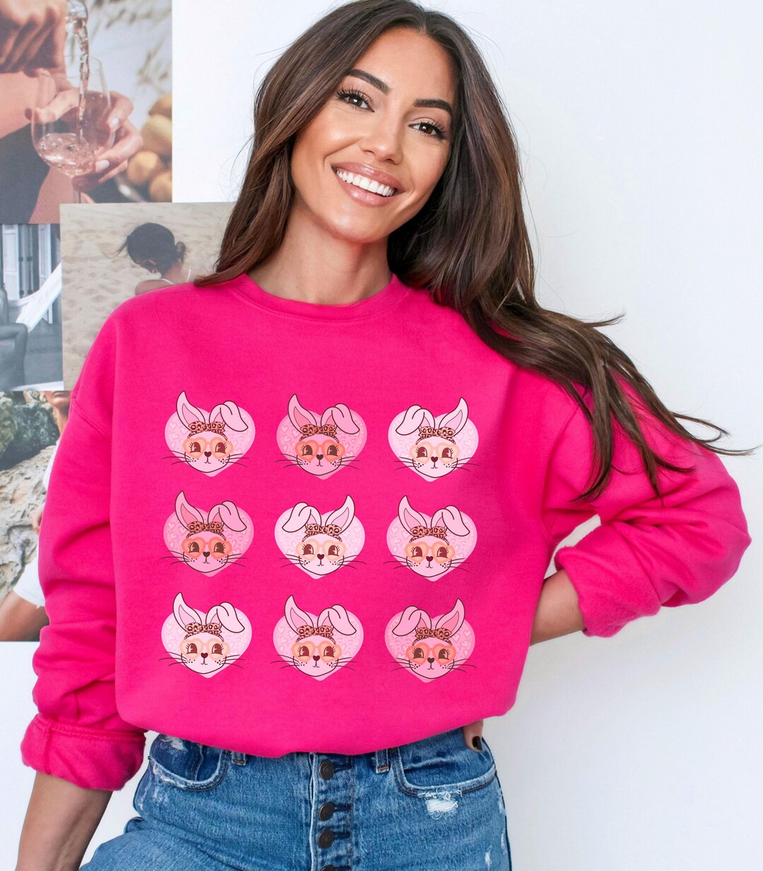 Groovy Easter Bunny Sweater for Women, Gildan 18000 Easter Sweater ...