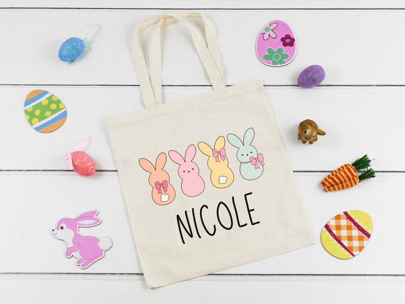 Personalized Easter Tote Bag, Kids Easter Egg Bag, Easter Basket for ...