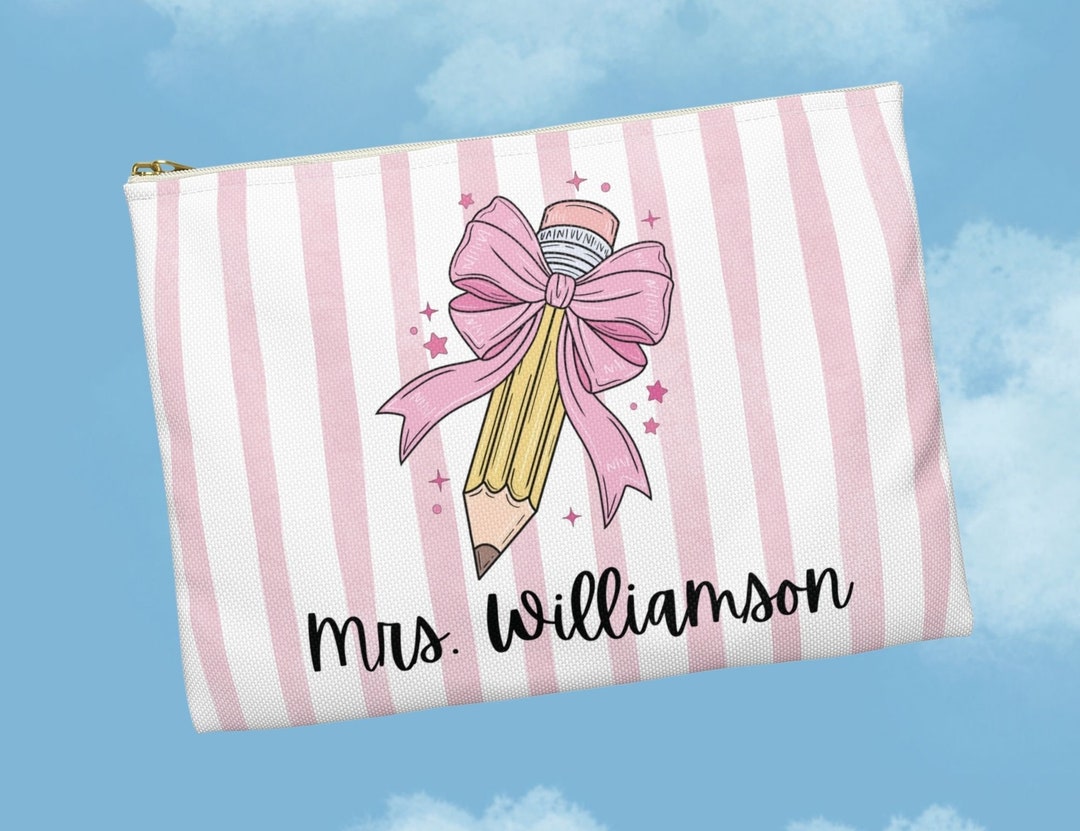 Custom Name Pencil Pouch for School Supplies Pouch for Teacher Coquette ...