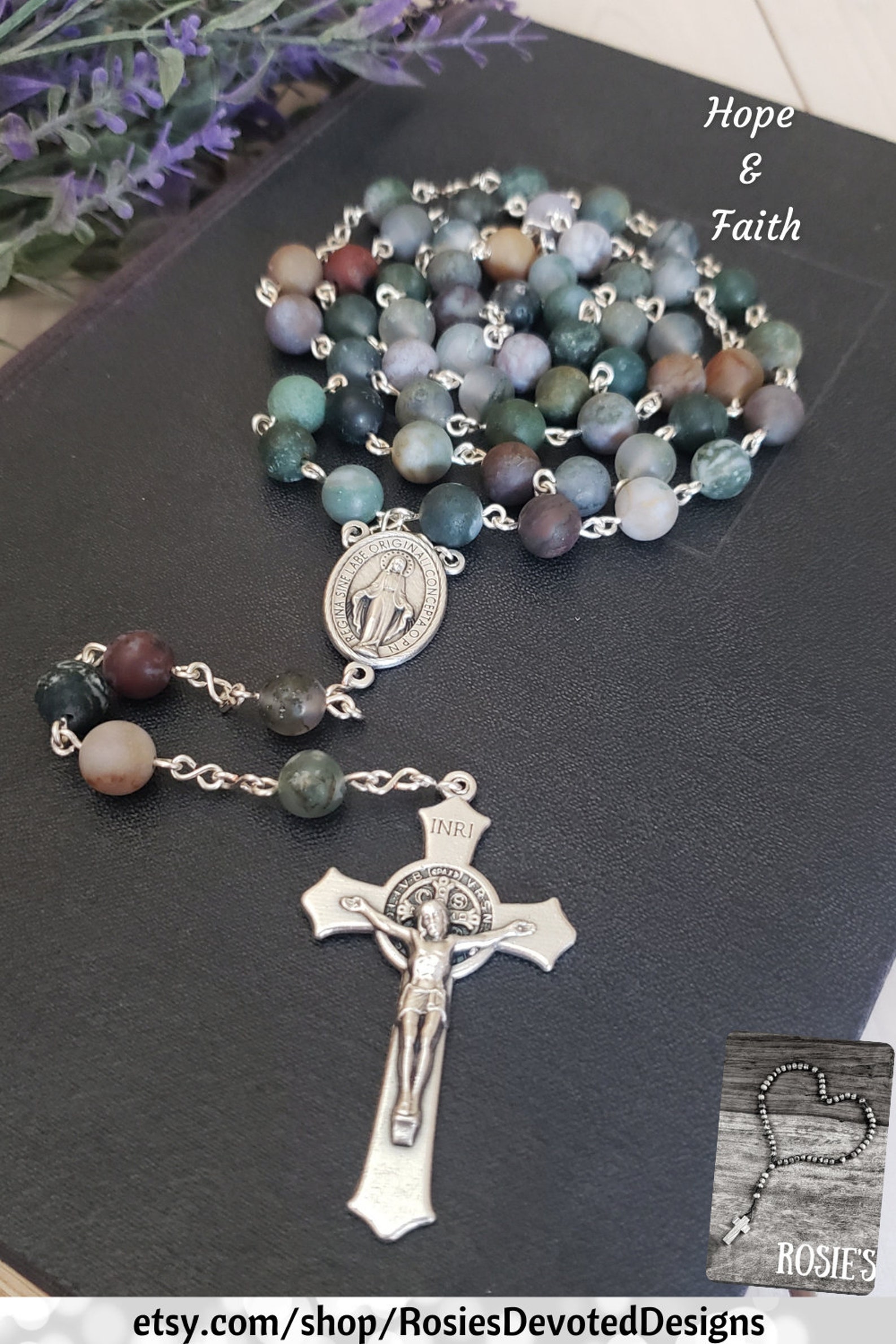 Fancy Jasper Stone Rosary Catholic Rosary Holy Rosary | Etsy