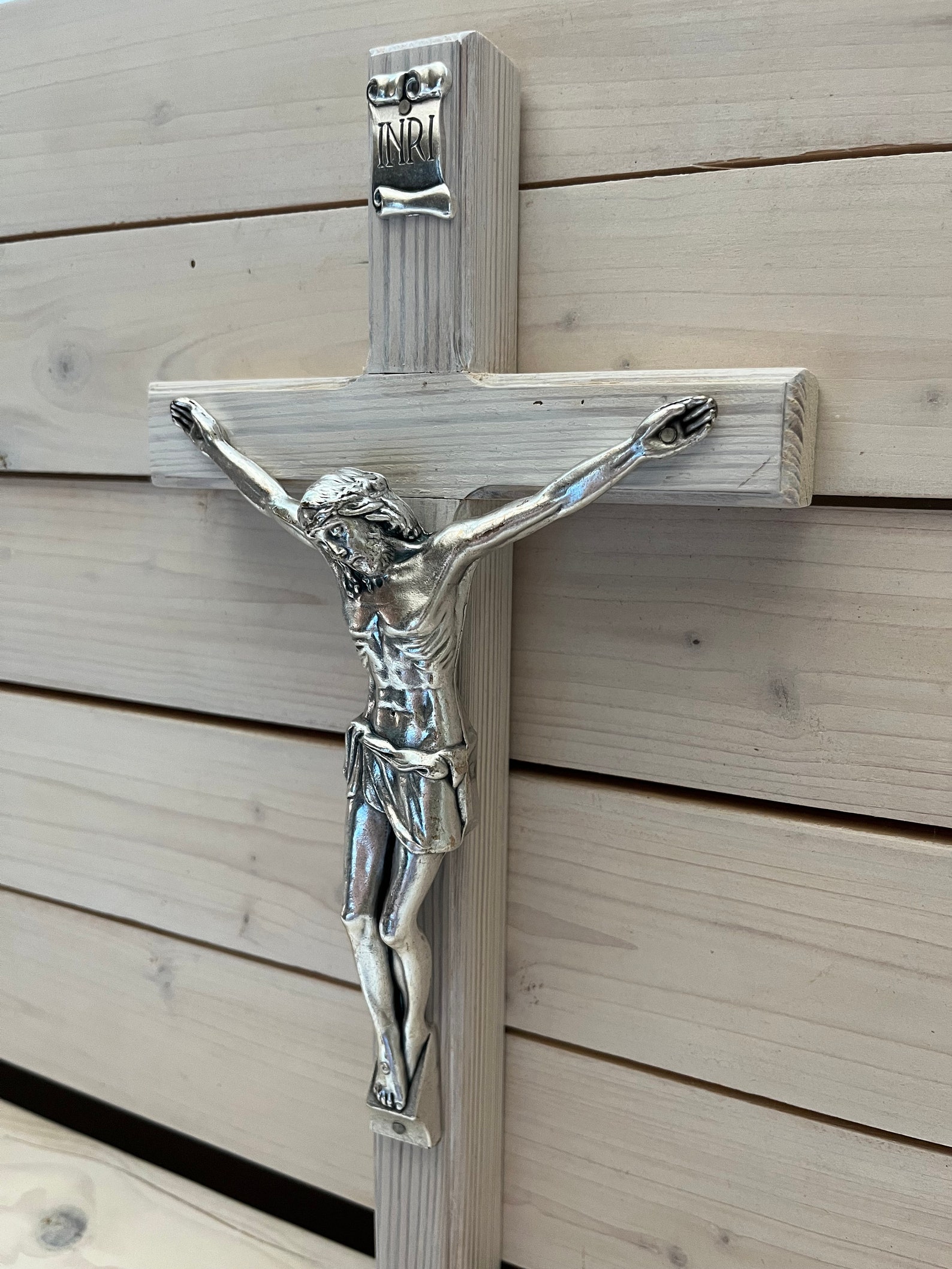 12 Wall Hanging Crucifix Reclaimed Barn Wood White Wash - Etsy