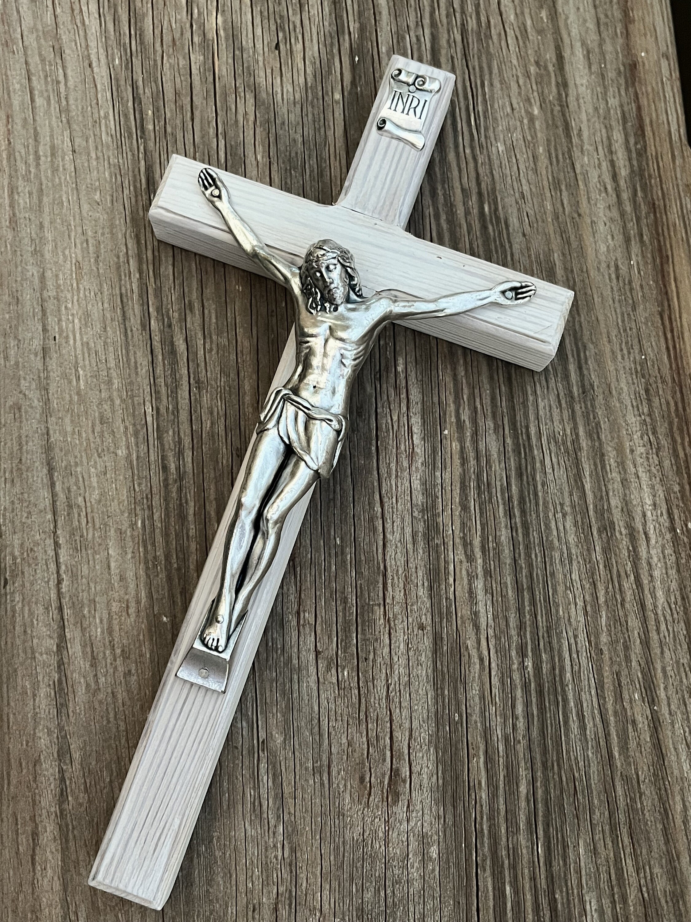 12 Wall Hanging Crucifix Reclaimed Barn Wood White Wash - Etsy