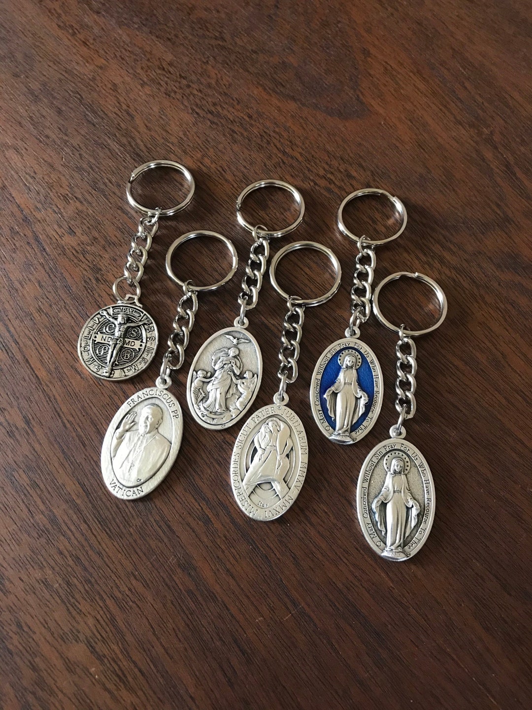 Large Saint Medal Keychain Catholic Saints Saint Medals - Etsy