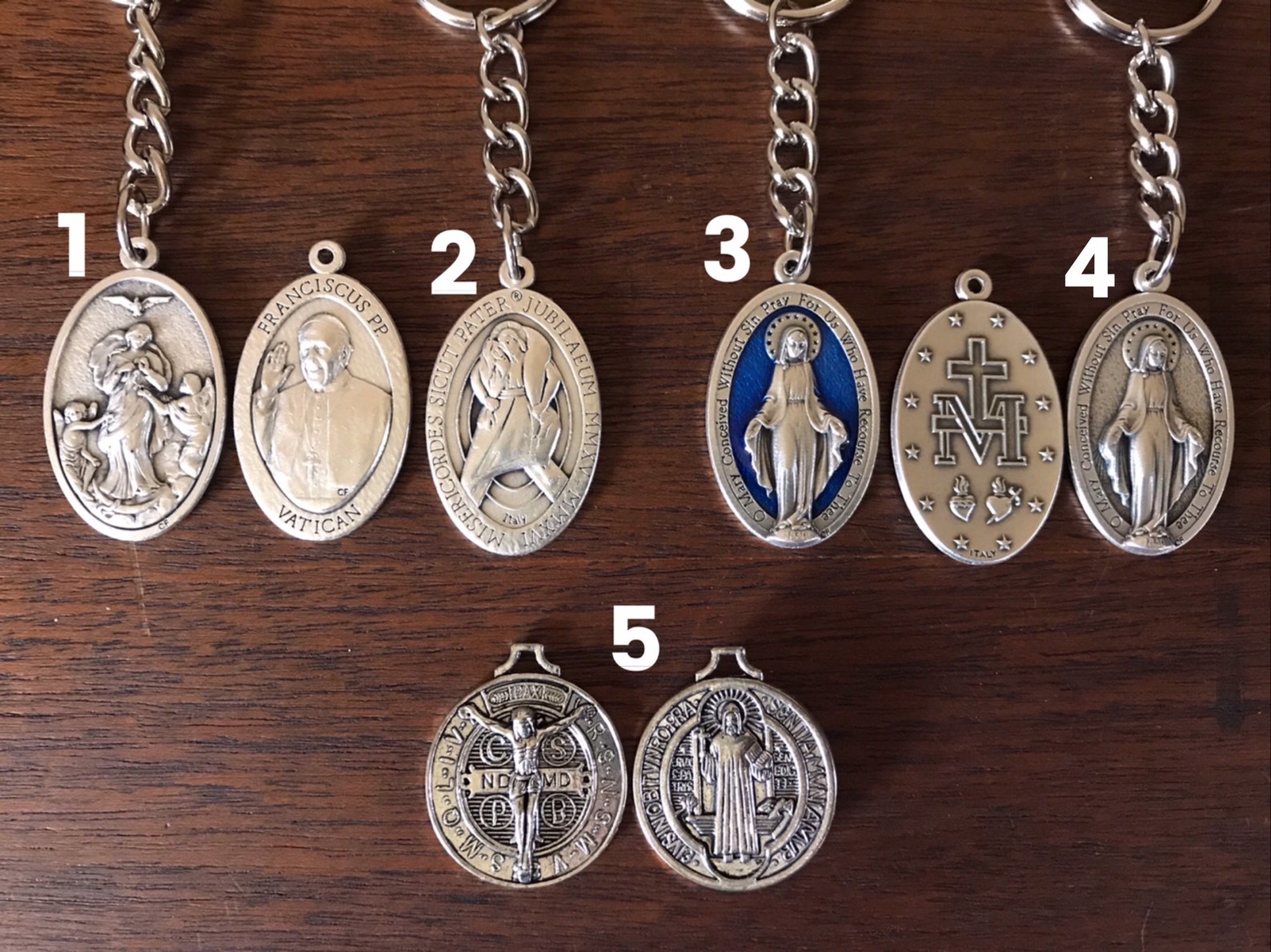 Large Saint medal Keychain Catholic Saints Saint Medals | Etsy