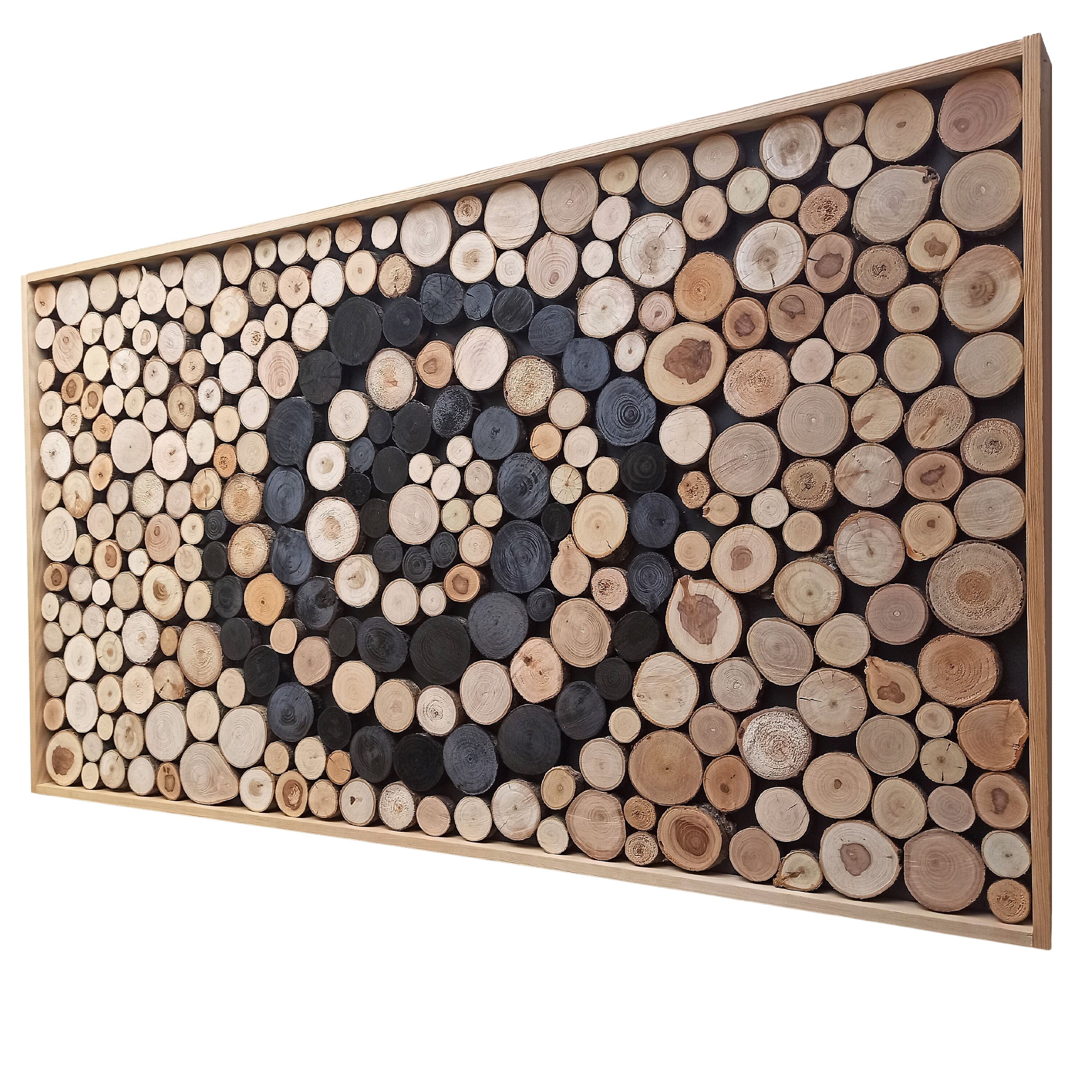 Acoustic Panel Art Rustic Wall Decor Reclaimed Log Slices Modern Art ...