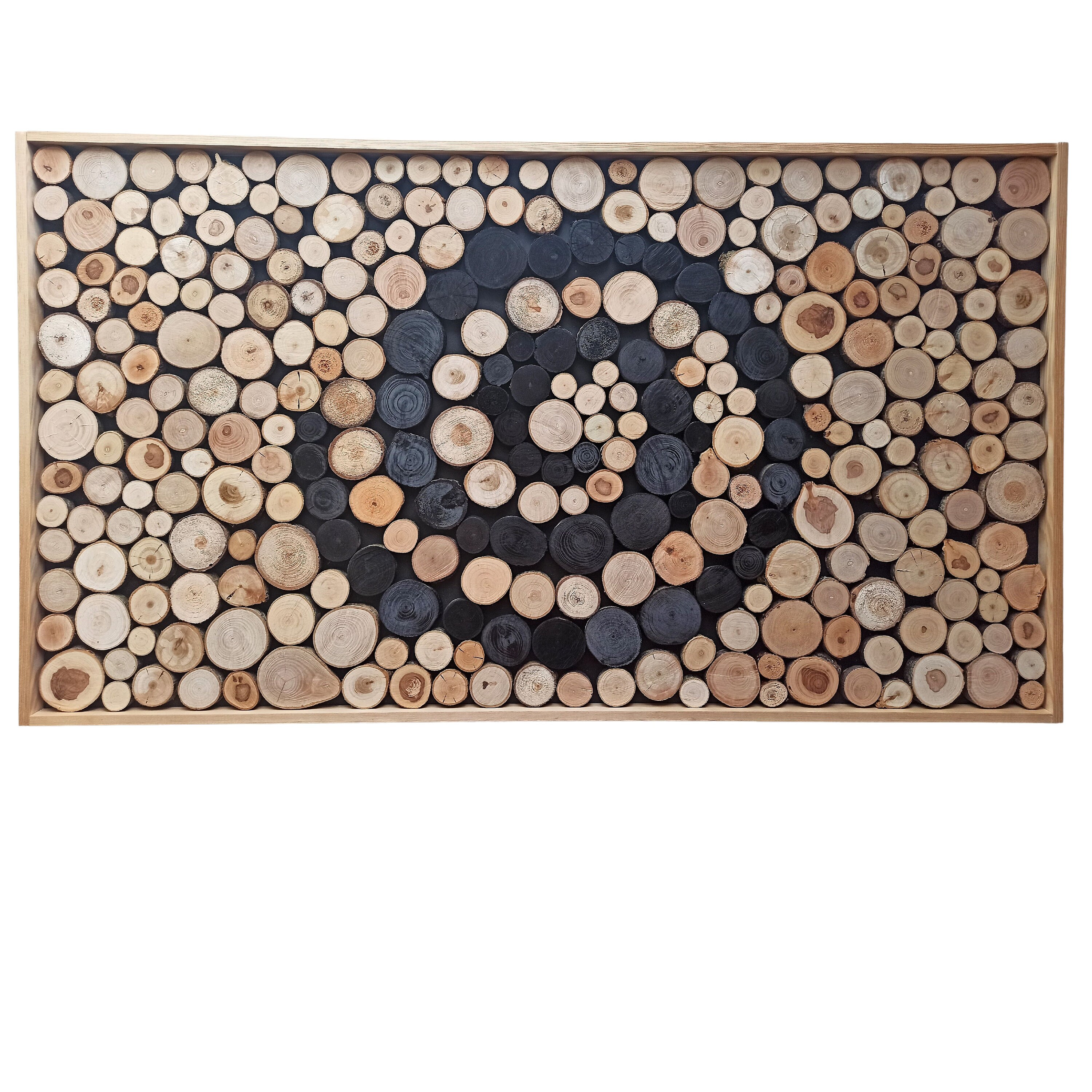 Acoustic Panel Art Rustic Wall Decor Reclaimed Log Slices Modern Art ...