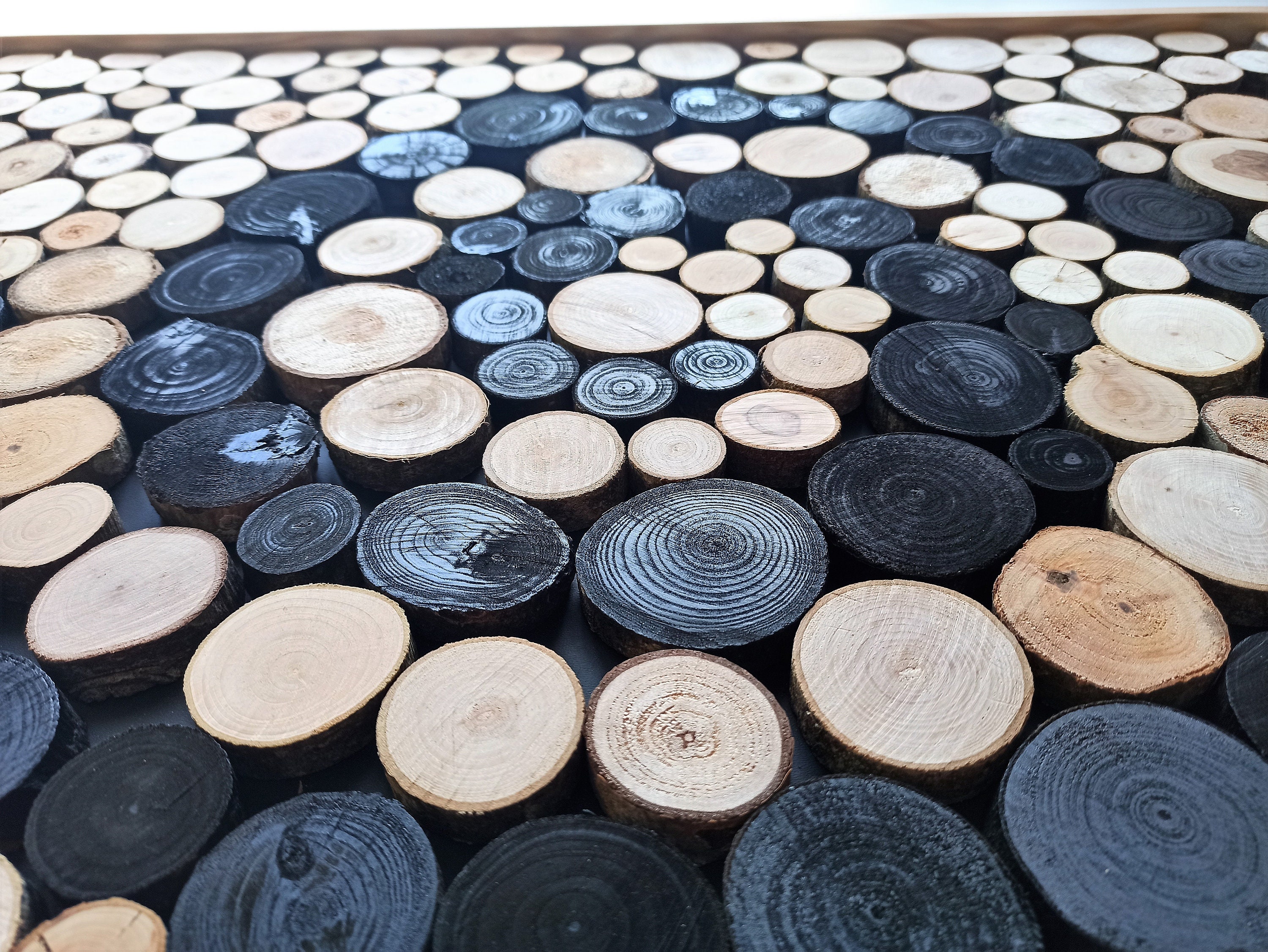 Acoustic Panel Art Rustic Wall Decor Reclaimed Log Slices Modern Art ...