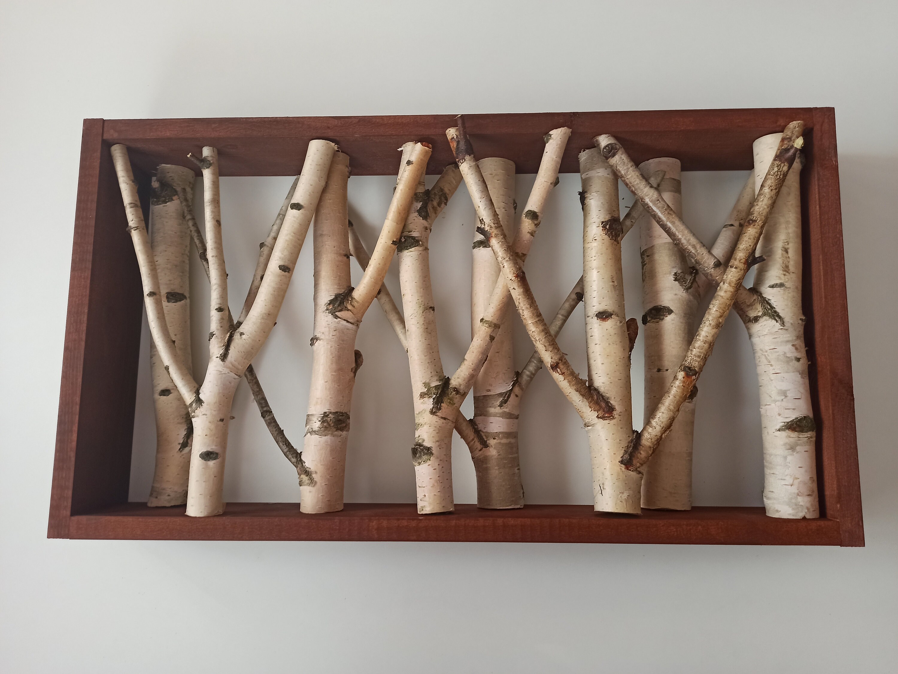 Rustic Wall Decor Birch Wall Art Framed Birch Branches Brown Frame Wall ...