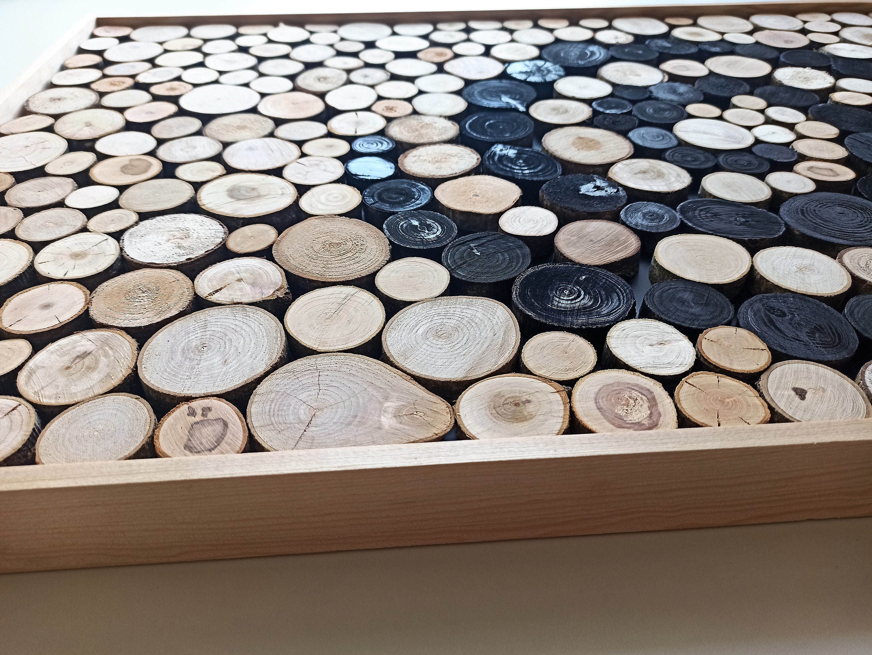 Acoustic Panel Art Rustic Wall Decor Reclaimed Log Slices Modern Art ...