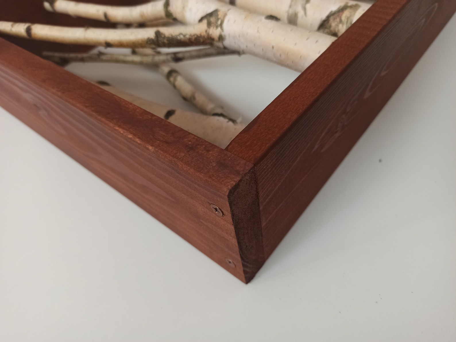 Rustic Wall Decor Birch Wall Art Framed Birch Branches Brown Frame Wall ...