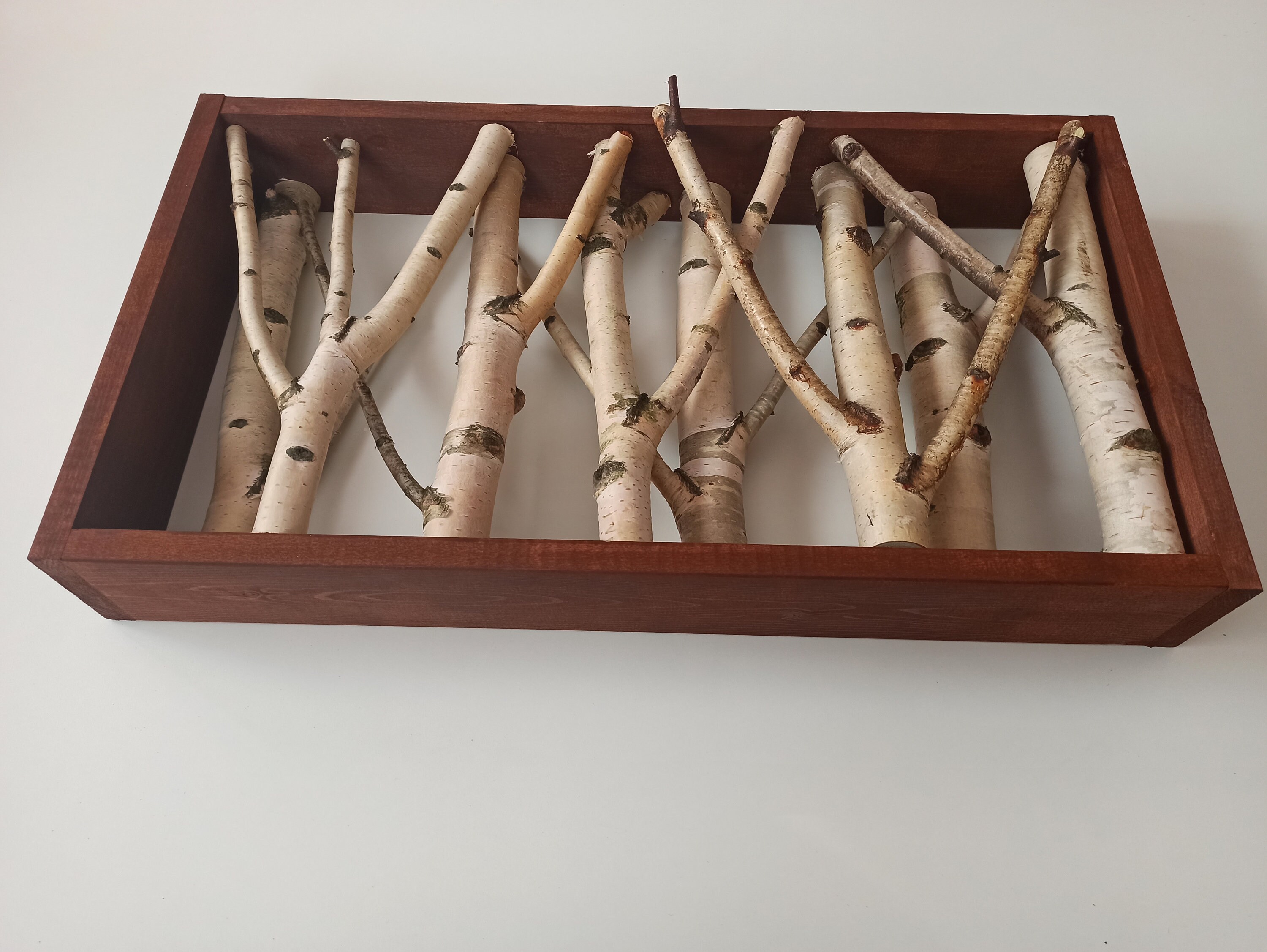 Rustic Wall Decor Birch Wall Art Framed Birch Branches Brown Frame Wall ...