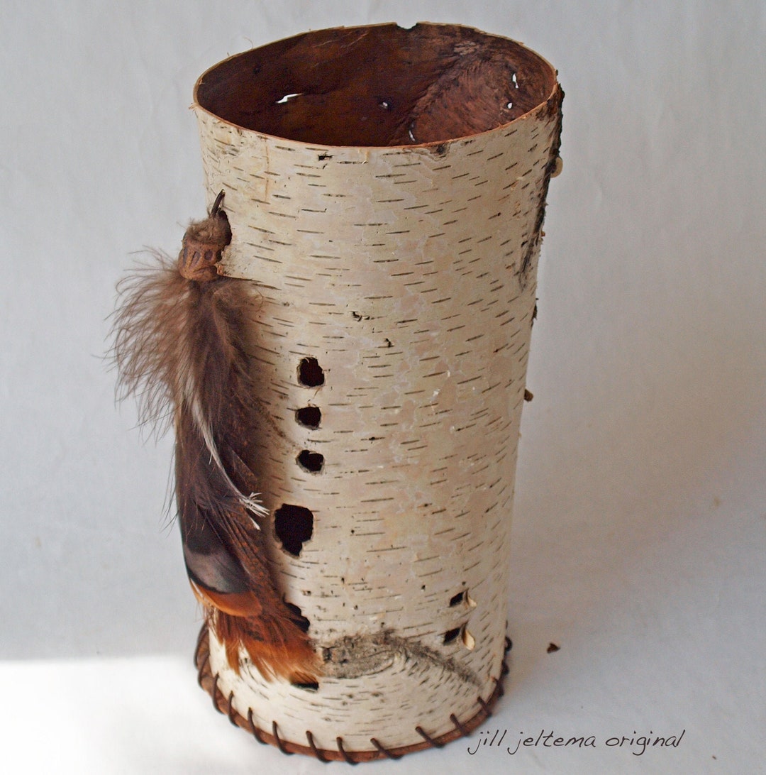 Birch Bark Container, Centerpiece, Woodland Wedding Decor, Natural Vase ...