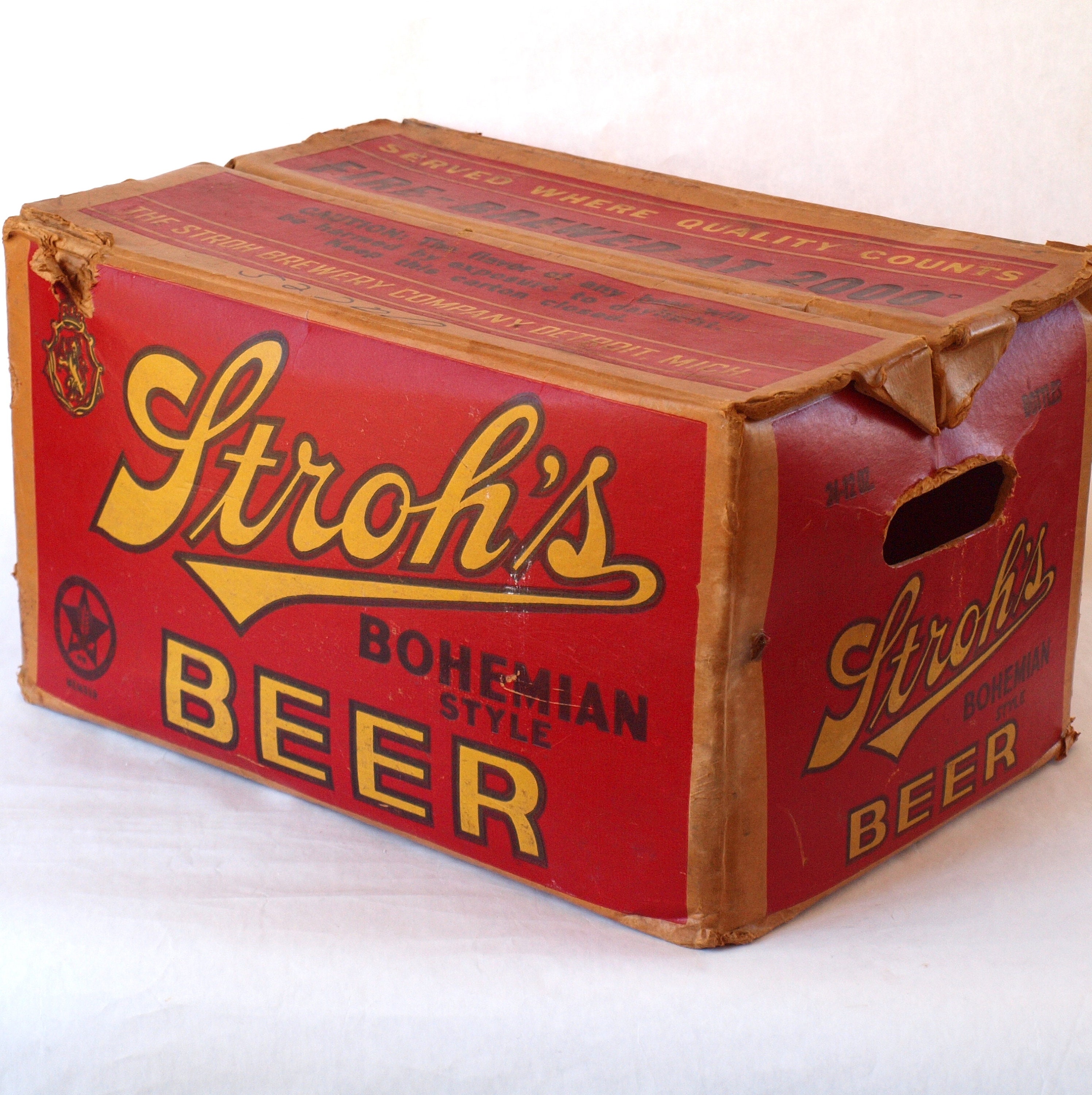 Vintage Stroh's Beer Box: 1965 Bohemian Style Bottle Storage - Etsy