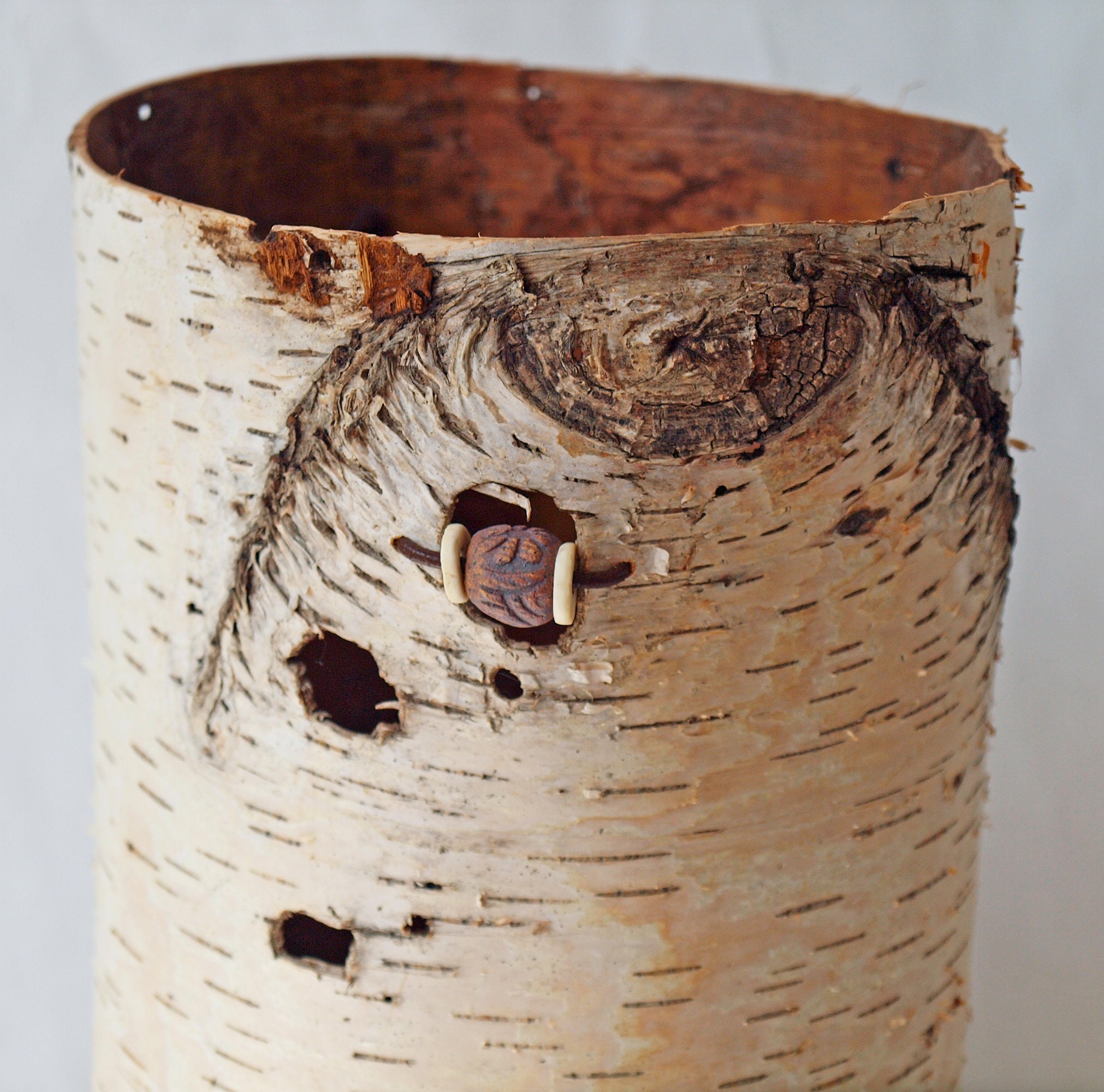 Birch Bark Container, Centerpiece, Woodland Wedding Decor, Natural Vase ...