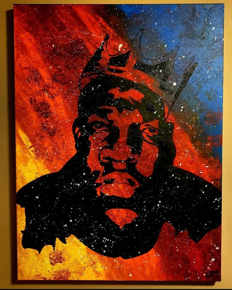 Abstract Acrylic Notorious B.I.G. Painting on Canvas Notorious - Etsy