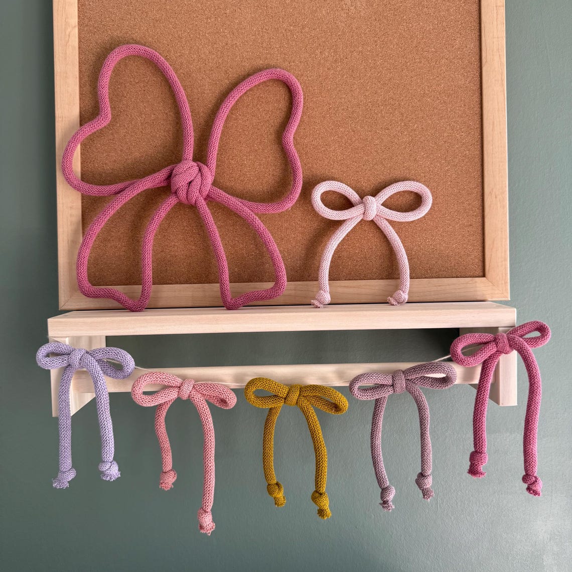 Mini Knitted Wire Bow, Cute Shelf Decor, Girly Bedroom Wall Art ...