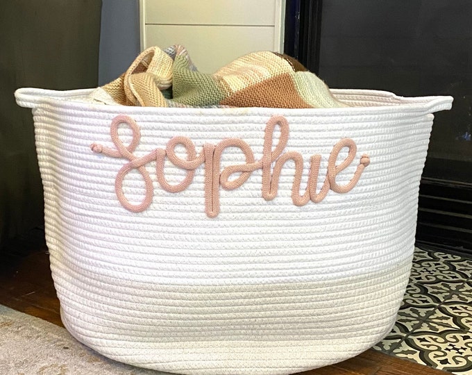 Personalized XXL Basket, Monogrammed Basket, Custom Name Basket ...