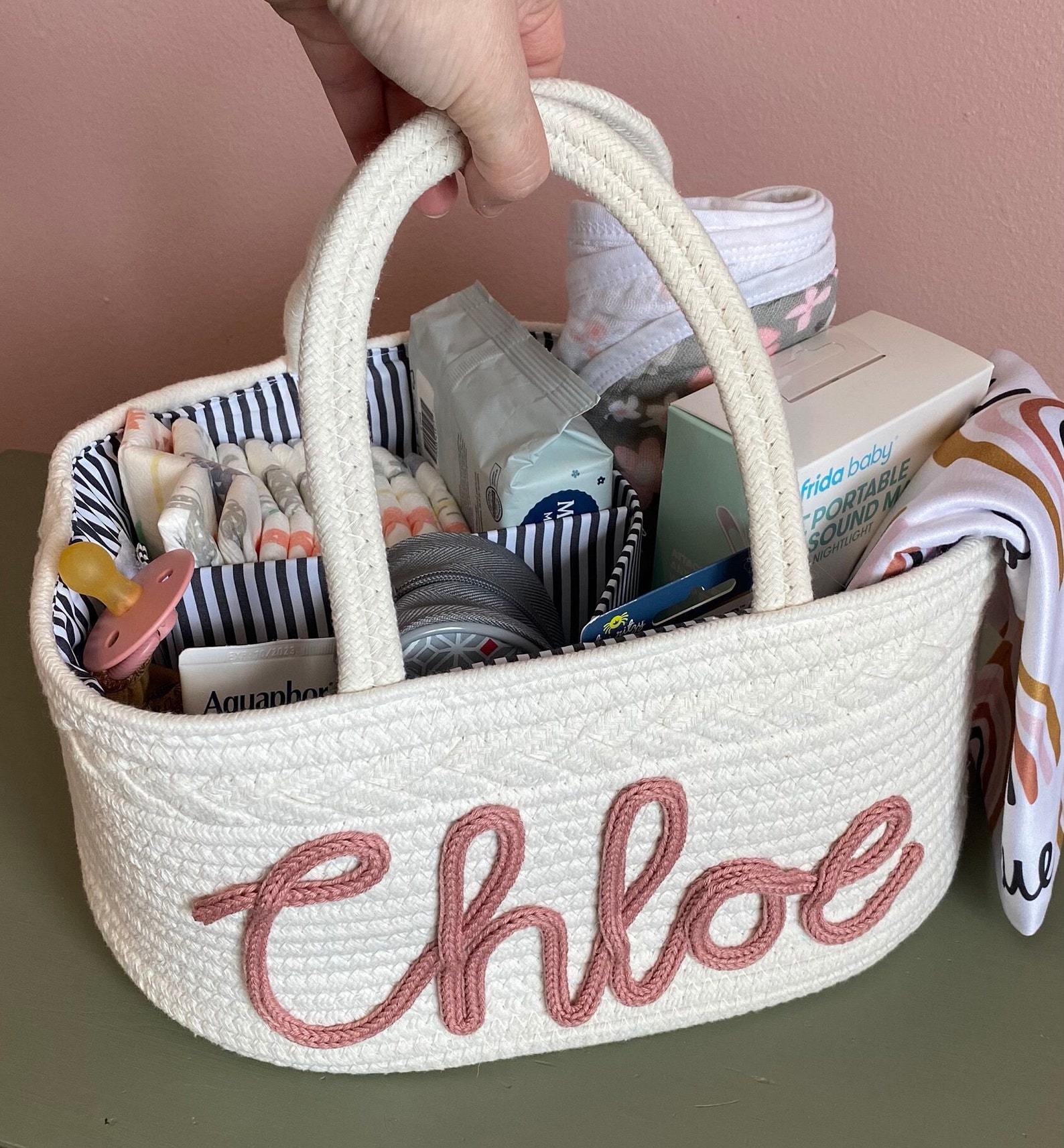 Custom Diaper Caddy Baby Gift Custom Name Gift Basket - Etsy