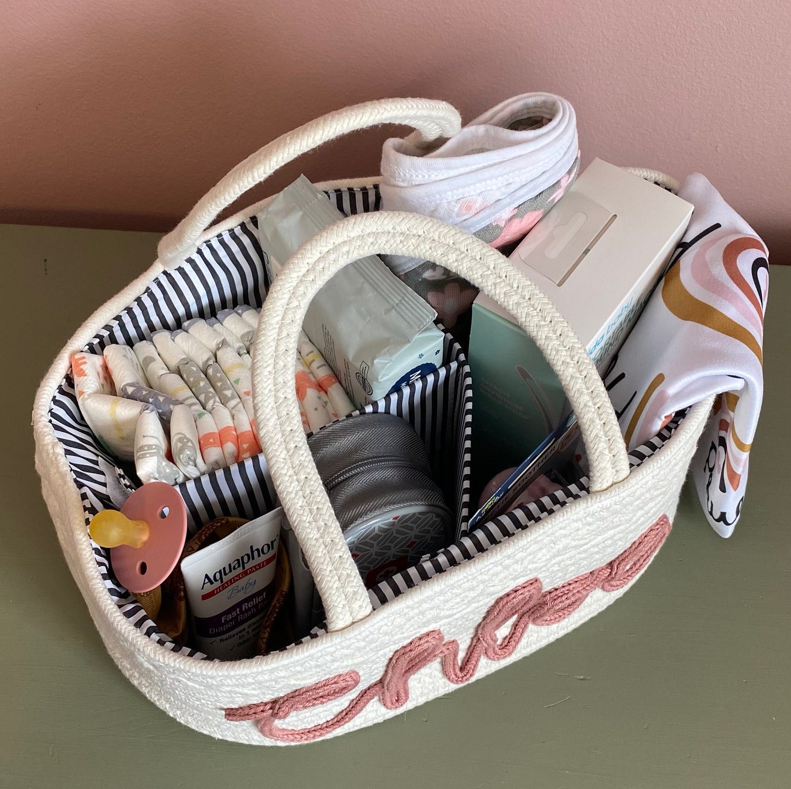 Custom Diaper Caddy Baby Gift Custom Name Gift Basket - Etsy