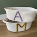 Initial Basket, Baby Shower Gift Basket, Rope Name Basket, Monogram ...