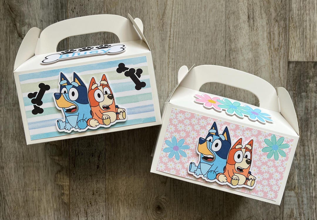 Bluey Birthday Gable Treat Boxes Party Favors Candy Box Large - Etsy