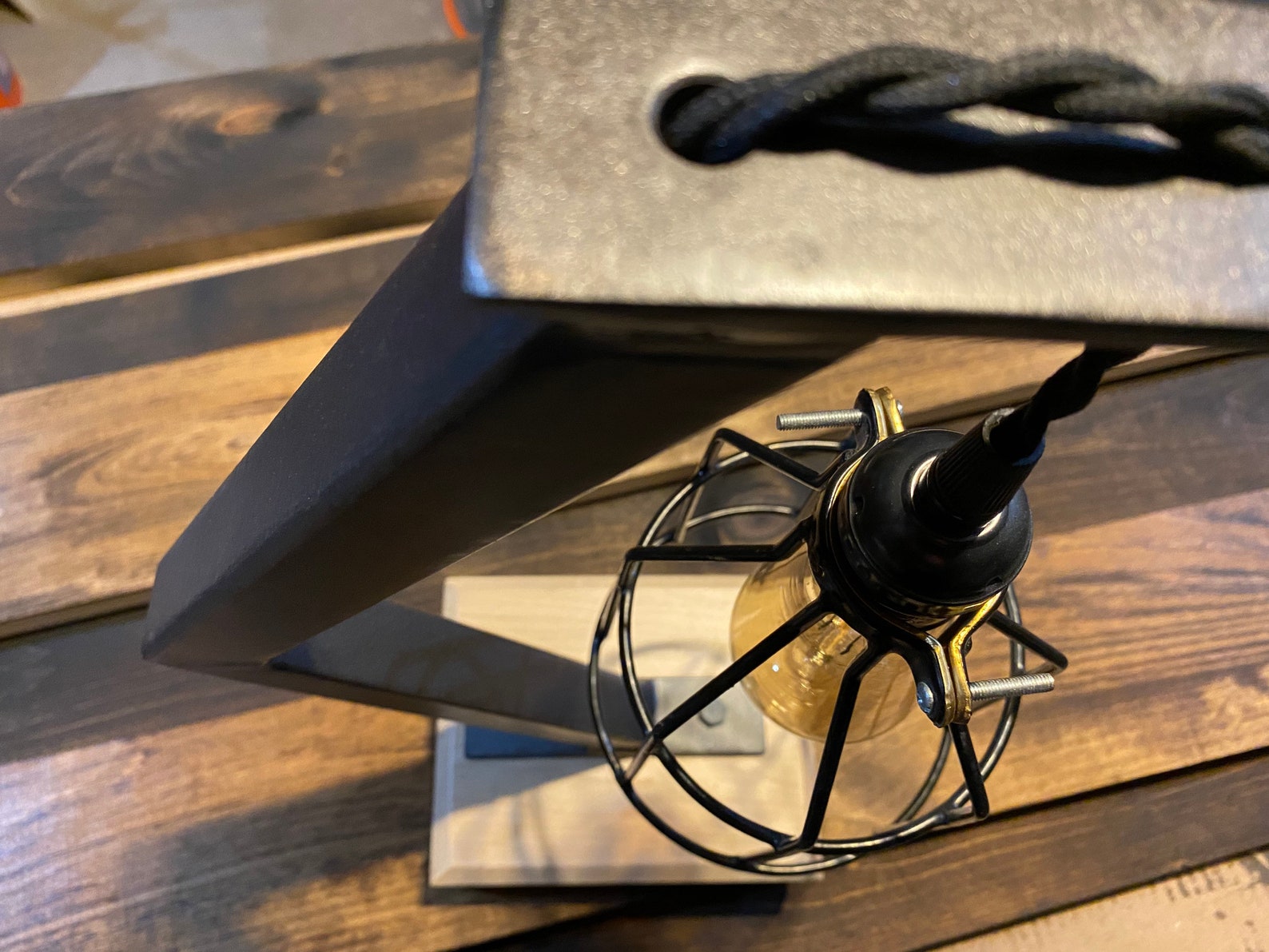 Rustic Maple Edison Desk Lamp - Etsy