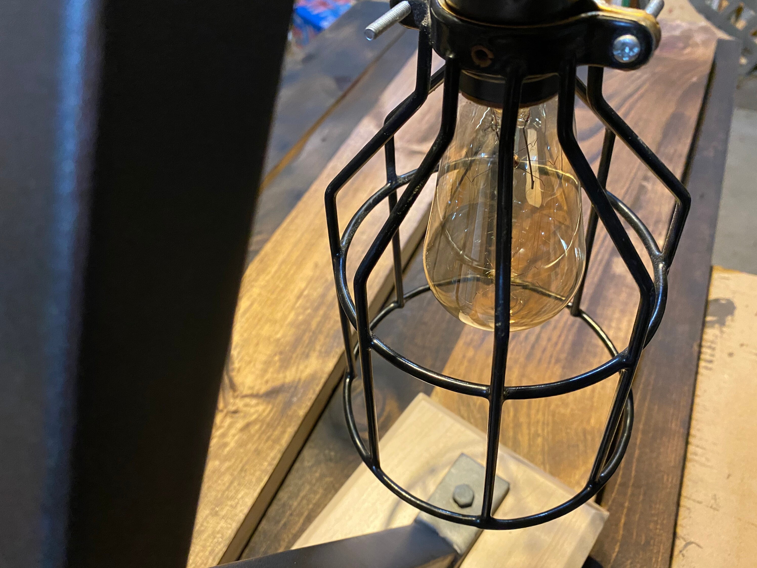 Rustic Maple Edison Desk Lamp - Etsy