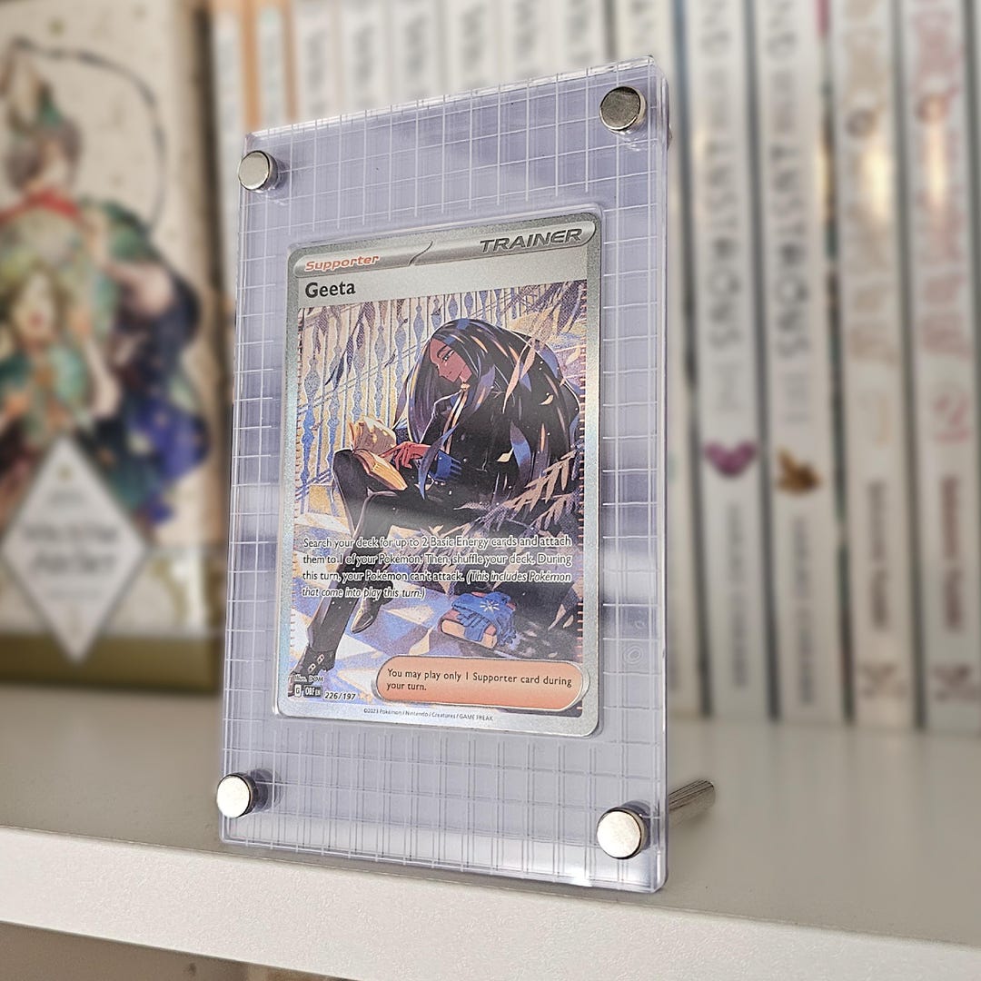 Trading Card Display Stand Grey | Pokemon Card Holder - Etsy