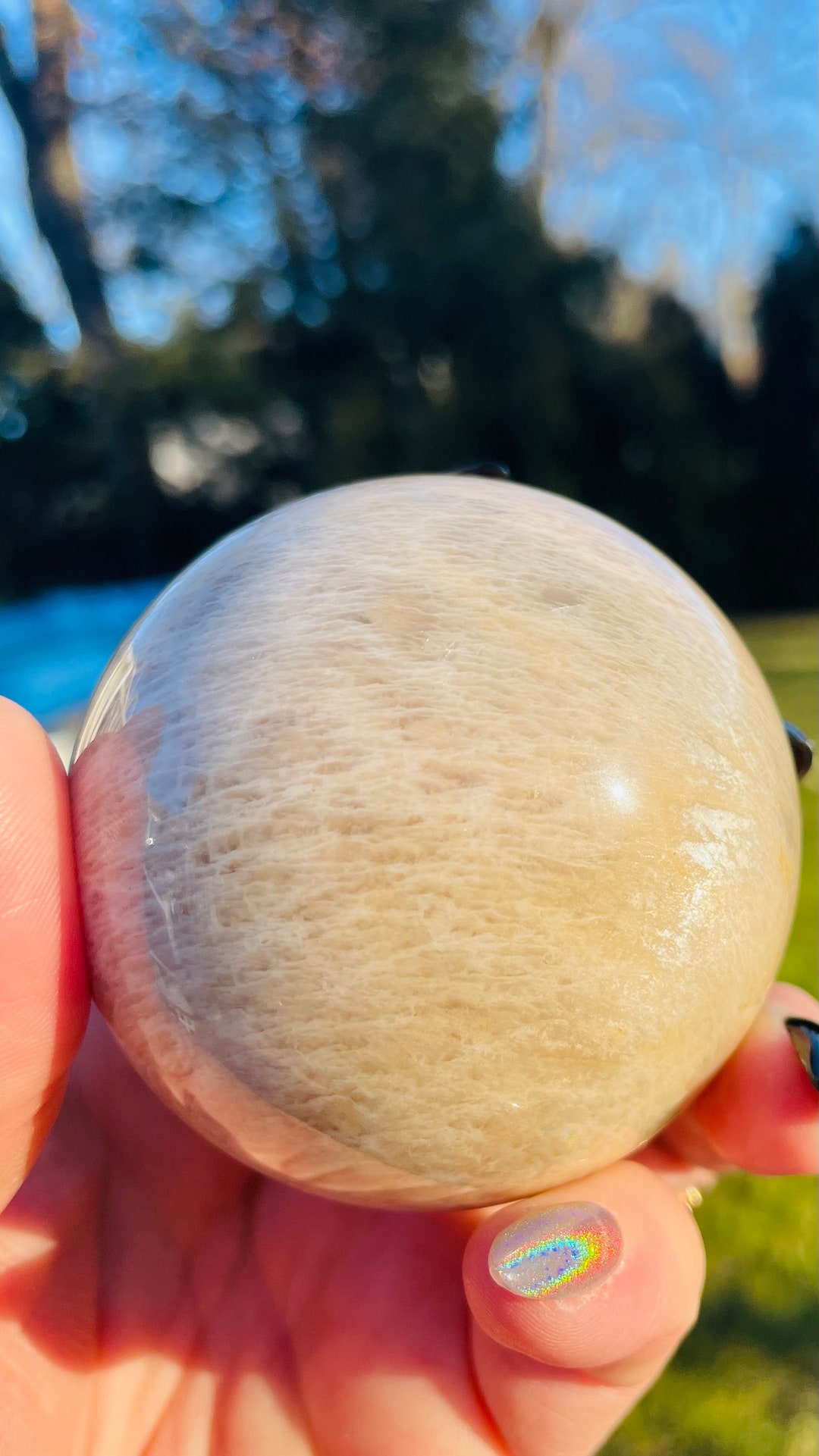 Light Peach Moonstone Sphere, Peach Moonstone, Moonstone, Crystal ...