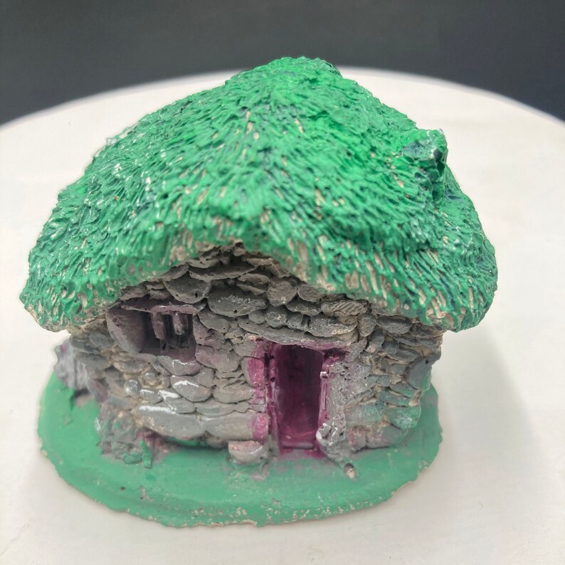 Handpainted Miniature Concrete Straw Hut Sealed With Non Toxic Sealer ...