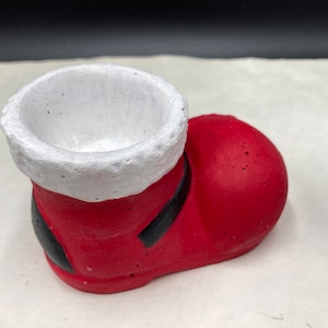 Concrete Santa's Boot Candle Holder/ Succulent/cactus Planter Sealed W ...