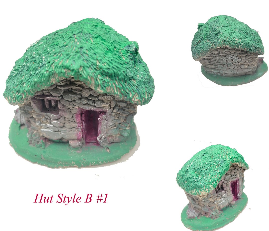 Handpainted Miniature Concrete Straw Hut Sealed With Non Toxic Sealer ...