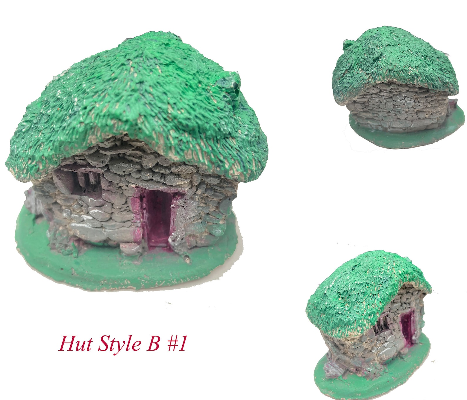 Handpainted Miniature Concrete Straw Hut Sealed With Non Toxic Sealer ...