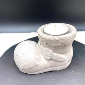 Concrete Santa's Boot Candle Holder/ Succulent/cactus Planter Sealed W ...
