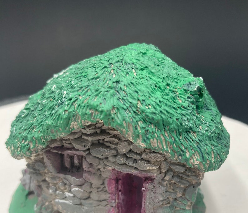 Handpainted Miniature Concrete Straw Hut Sealed With Non Toxic Sealer ...