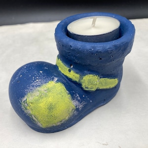 Concrete Santa's Boot Candle Holder/ Succulent/cactus Planter Sealed W ...