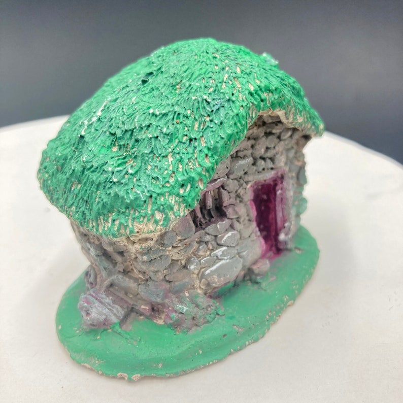 Handpainted Miniature Concrete Straw Hut Sealed With Non Toxic Sealer ...