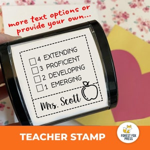 Personalized Teacher Grading Stamp: Custom Wood or Self-inking - Etsy