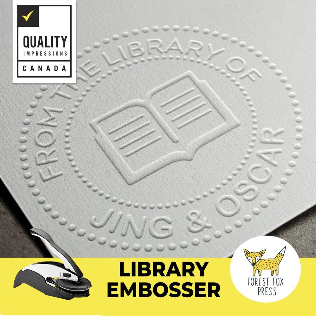 TOP SELLER - 1-5/8 Inch Personal Library Embosser Stamp: Custom Logo ...