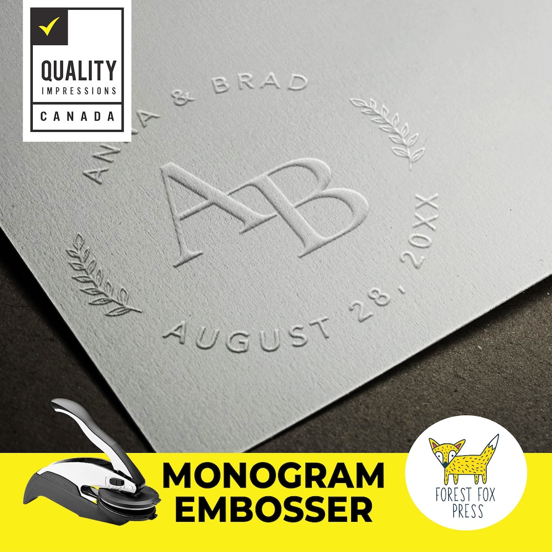 TOP SELLER 2 Monogram Wedding Embosser Stamp, Embossing Seal, Custom ...