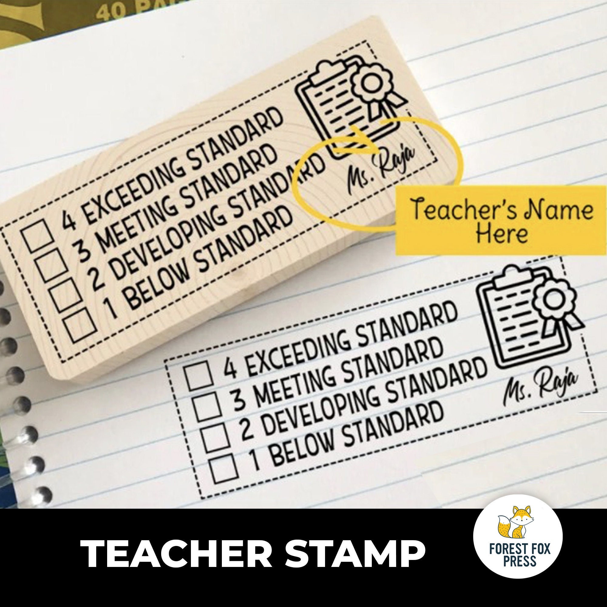 Personalized Teacher Grading Stamp: Floral School Stamp - Etsy