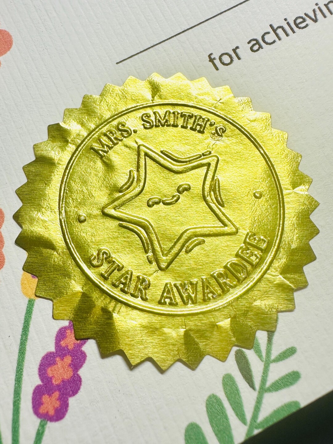 2 Teacher Awardee Embosser Stamp, Certificate Embossing Seal, Custom ...