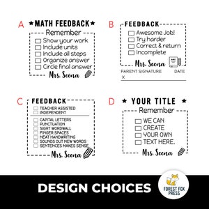 Teacher Feedback Stamp Teacher Stamps Classroom Stamp - Etsy