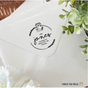 Round Cute Return Address Stamp, Personalized Self Inking or Rubber ...