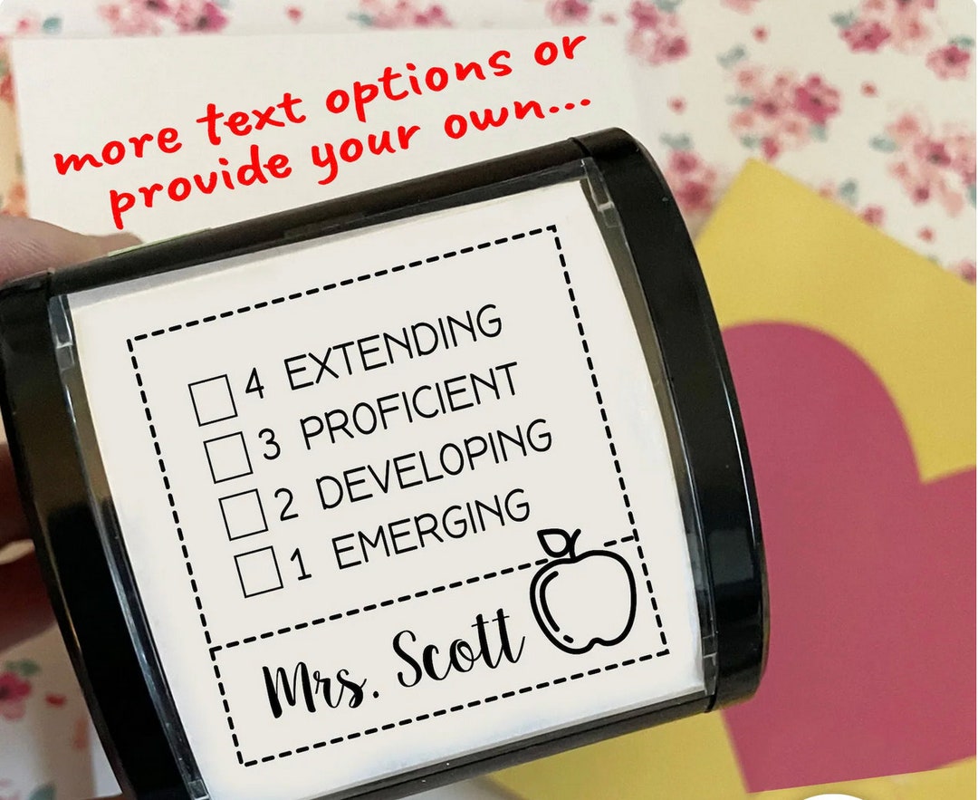Personalized Teacher Grading Stamp: Custom Wood or Self-inking - Etsy