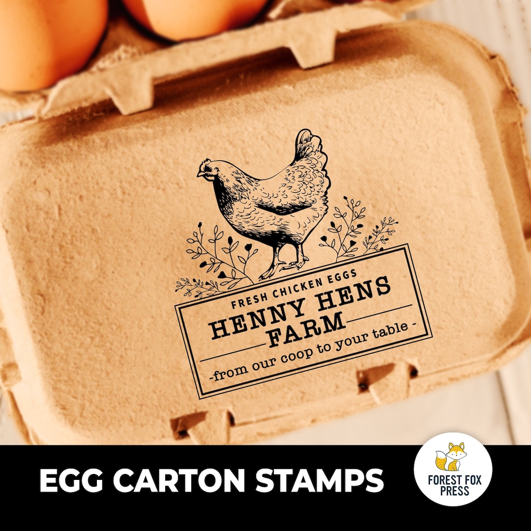 Farm Fresh Eggs Custom Name Stamp, Egg Carton Stamp, Turkey, Duck ...