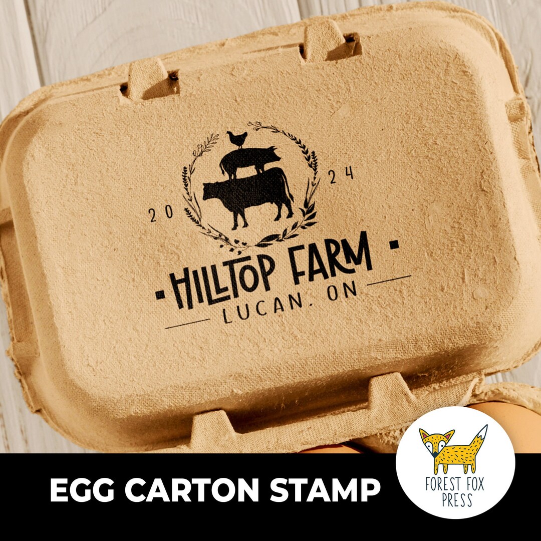 Farm Fresh Eggs Custom Name Stamp Egg Carton Stamp Turkey - Etsy
