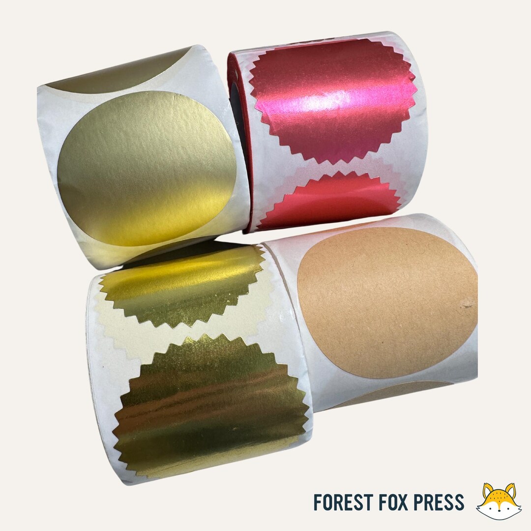 100 Pcs Embosser Seal Stickers, Envelope Stickers, Round 2 Sticker ...